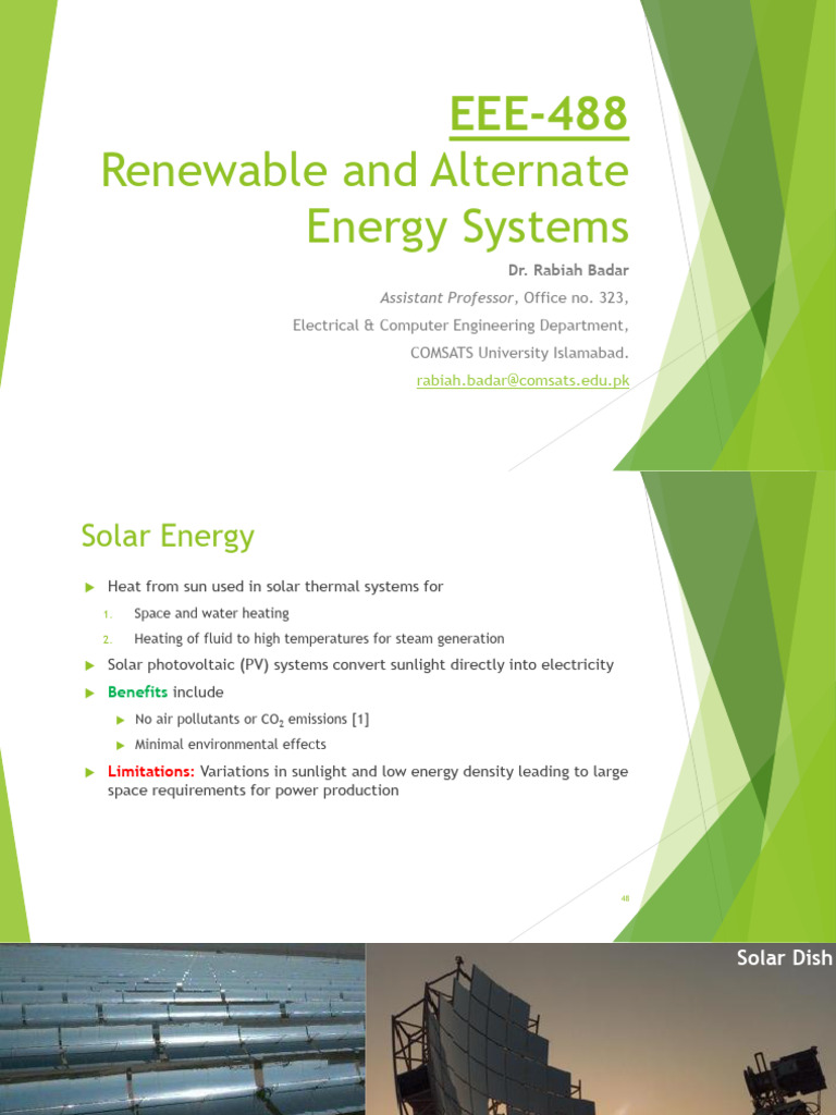 Lect6 Intro Renewable | PDF | Photovoltaics | Solar Power