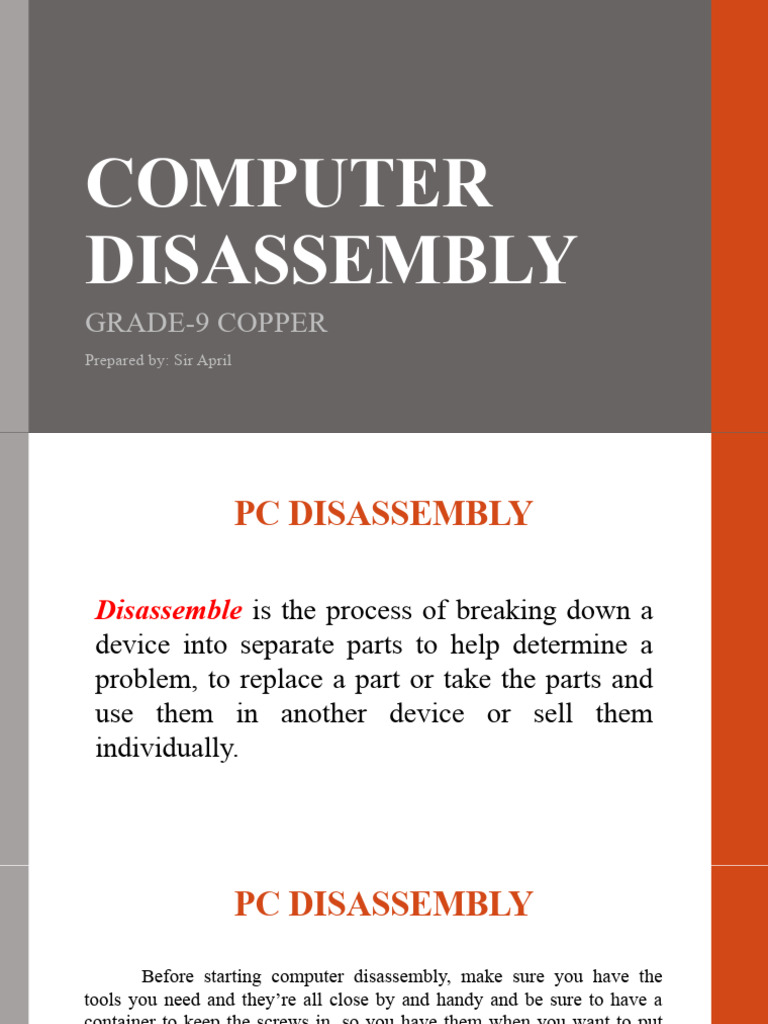 Personal Computer Disassembly | Download Free PDF | Personal Computers ...