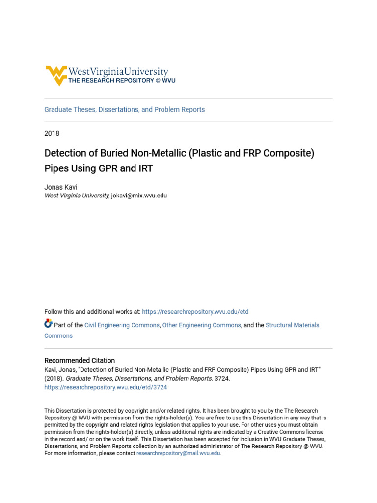 Detection of Buried Non-Metallic (Plastic and FRP Composite) Pipe | PDF ...