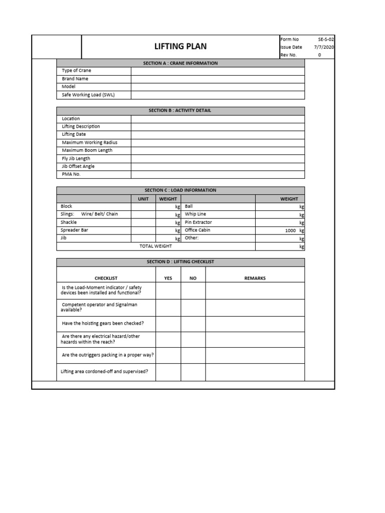 Lifting Plan | PDF