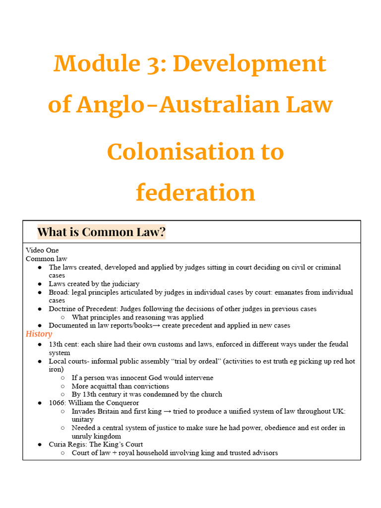 Mod 3 - FOL Video Notes | PDF | Equity (Law) | Common Law