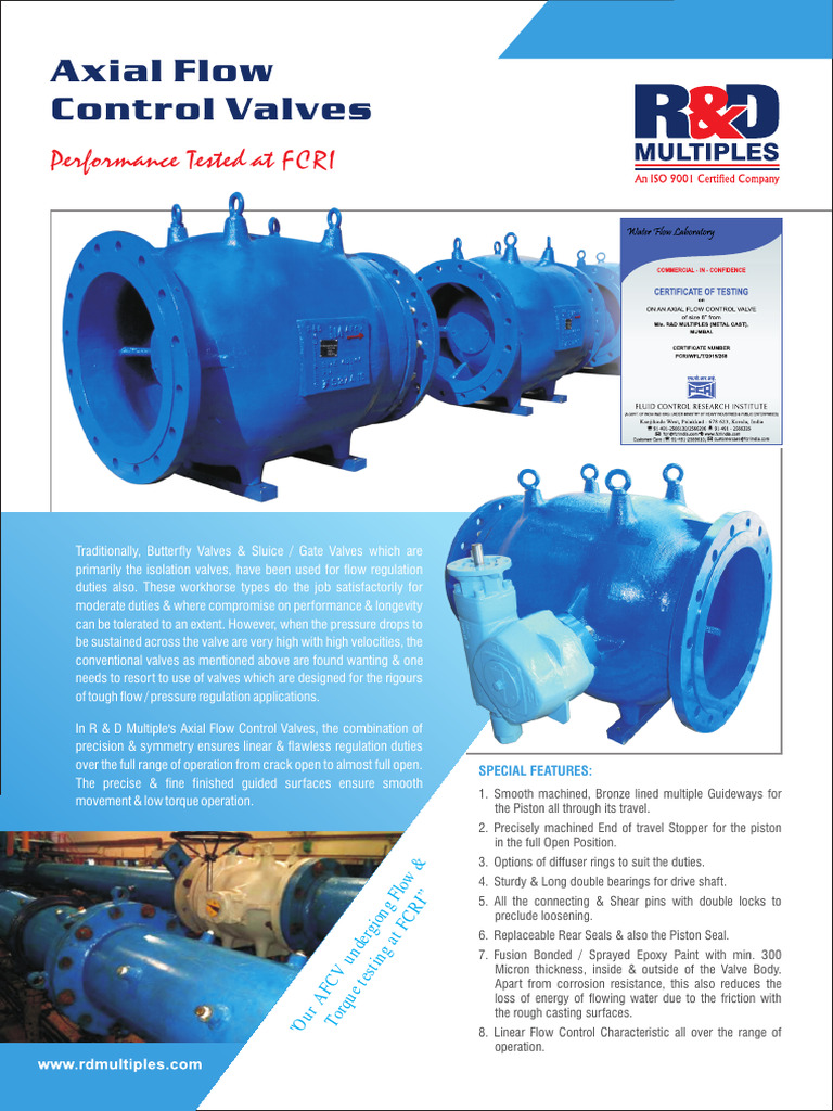 R&D Axial Flow Control Valves | PDF | Valve | Piston