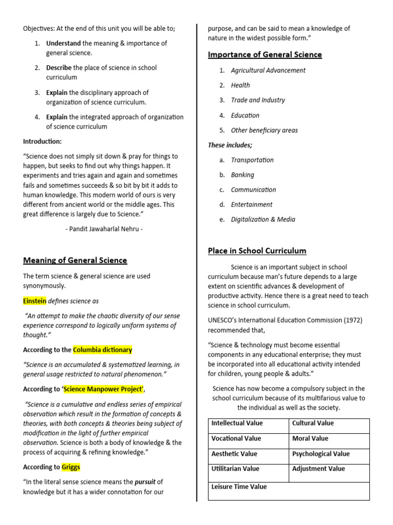 Teaching of Science Notes | PDF | Science | Knowledge