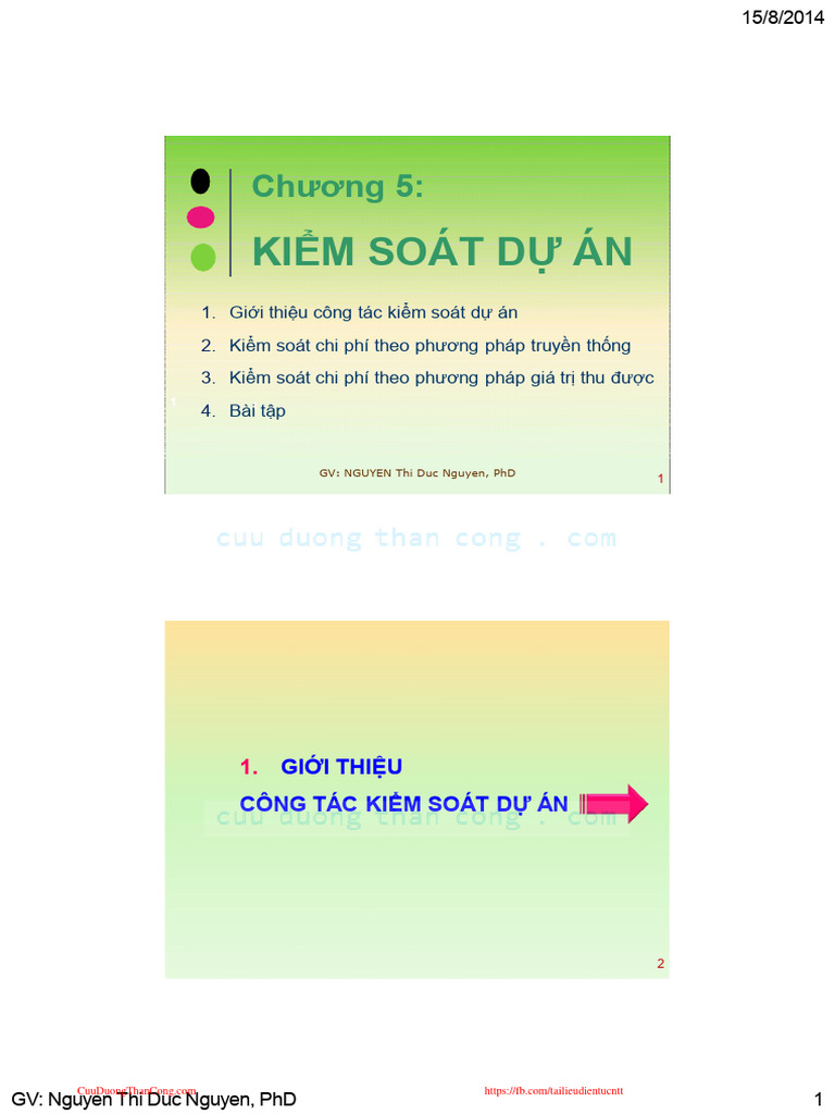 Quan Ly Du An - Nguyen Thi Duc Nguyen - 2014 - Qlda - ch5 | PDF