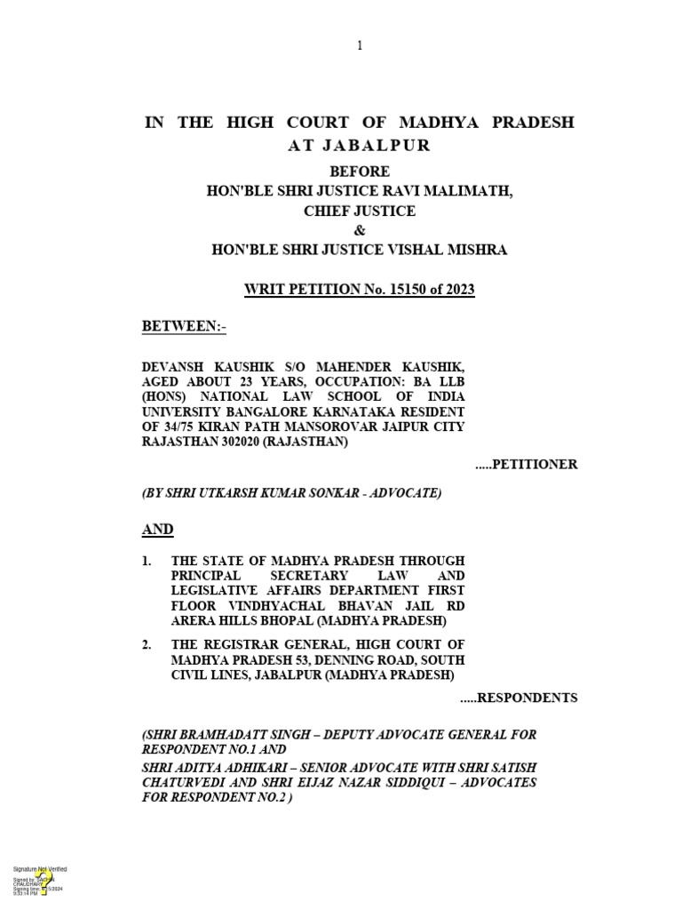 MPHC Cje 23 Judgement | PDF | Supreme Court Of India | Public Law