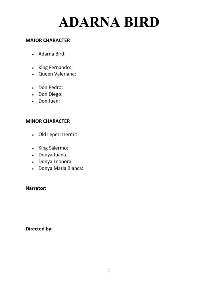 Adarna Bird (script) | PDF