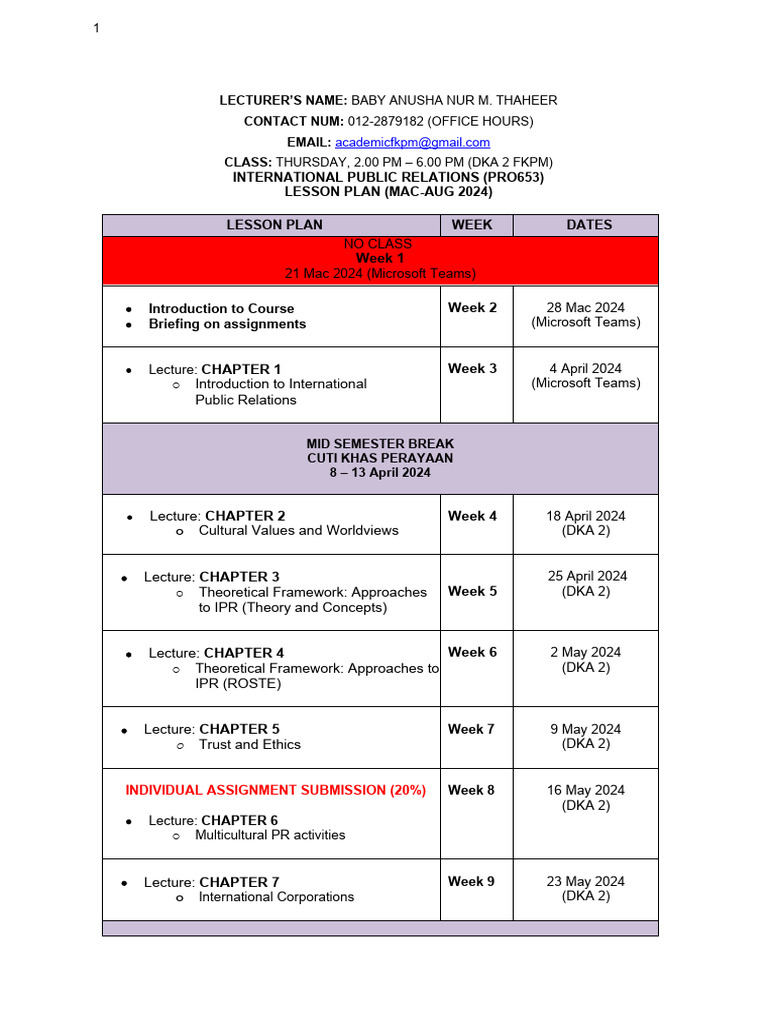 International Public Relations Lesson Plan | PDF | Art