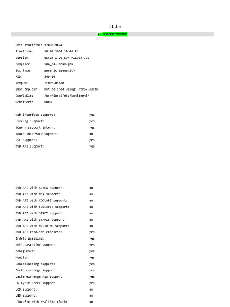 Oscam Files | PDF | Computing | Software