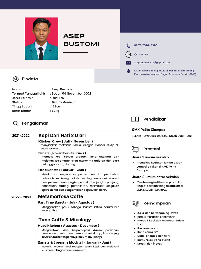 Abu-Abu Modern Resume ATS Baru Lulus | PDF