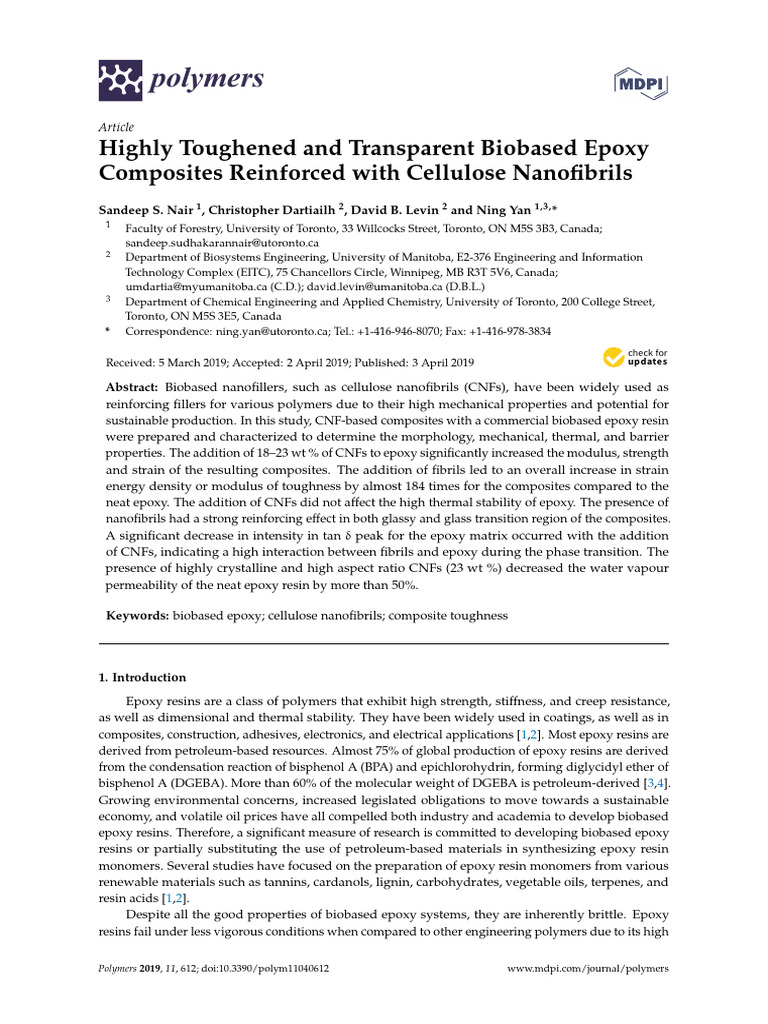 Highly Toughened and Transparent Biobased Epoxy Composites Reinforced ...