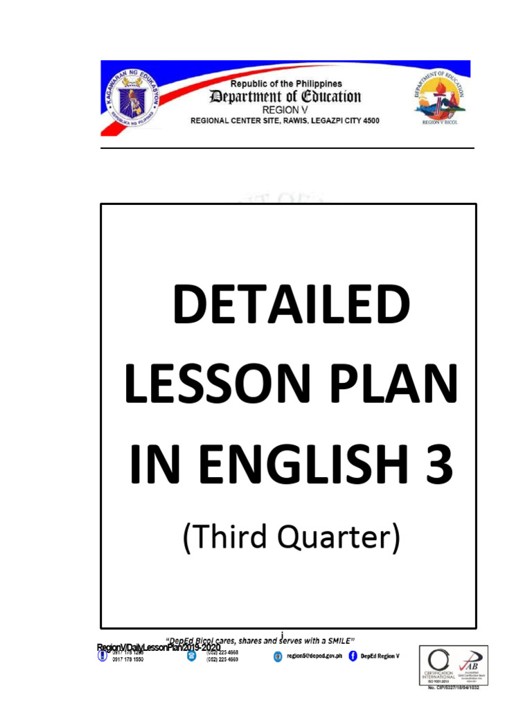 GRADE 3 3rd Quarter DLP in English Final PDF | PDF | Learning | Lesson Plan
