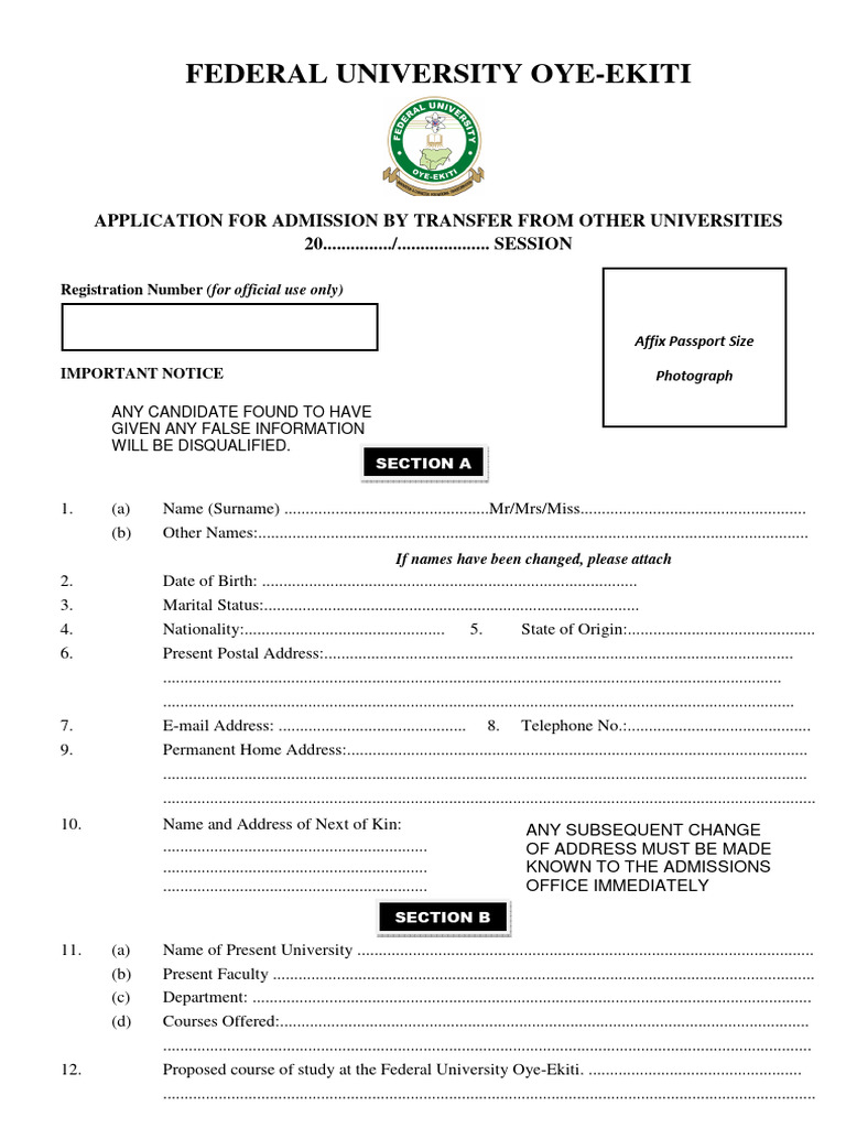 Admission By Transfer Pdf University And College Admission