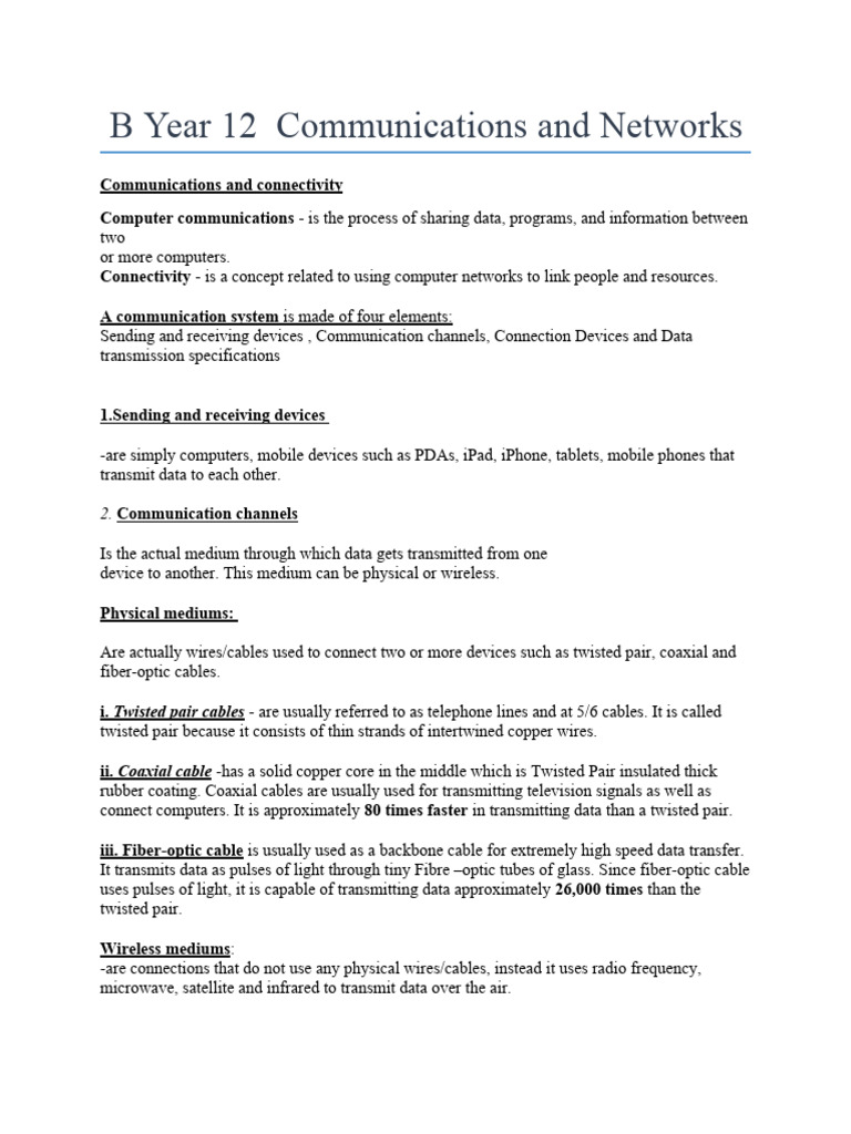 Communications and Networks | PDF | Computer Network | Network Topology