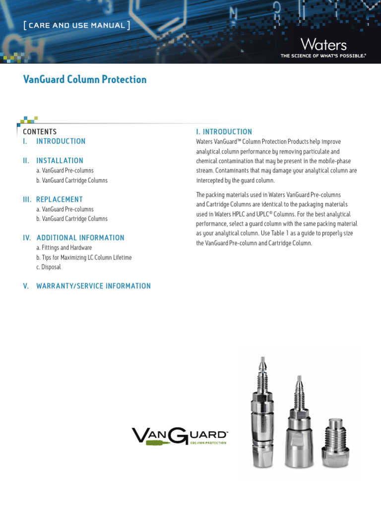 VanGuard protection_Waters columns | PDF | High Performance Liquid ...