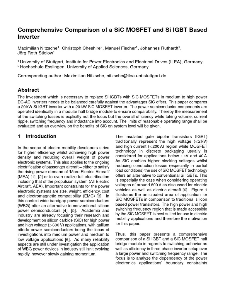 IGBT & Sic Mosfet | Download Free PDF | Mosfet | Capacitor