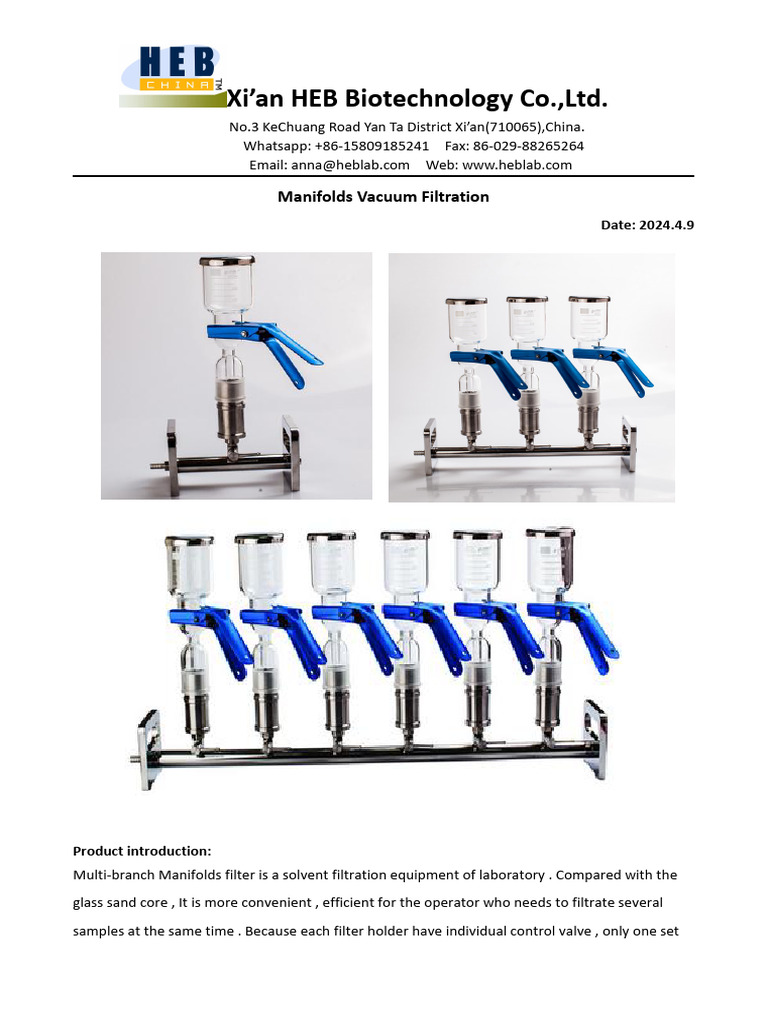 Glass Vacuum Filtration System - All Models | PDF | Filtration ...