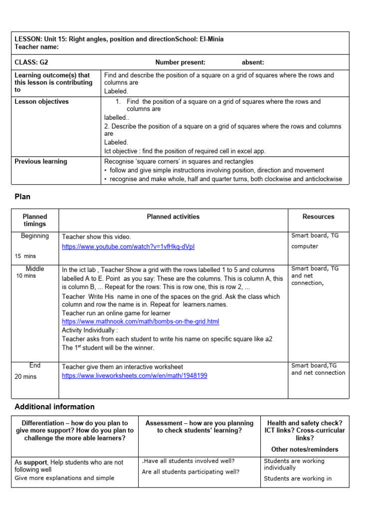 Lesson Plan g2 b4 | Download Free PDF | Educational Technology | Learning
