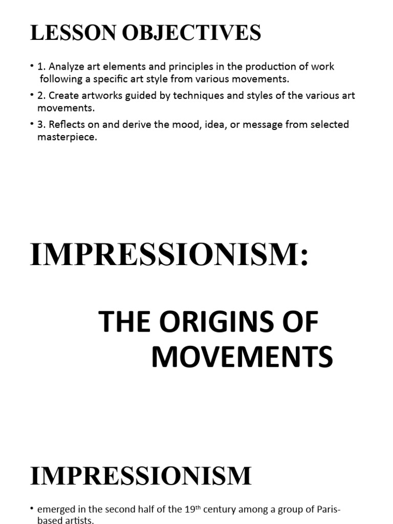 Co1 Arts q1 | PDF | Impressionism | Claude Monet