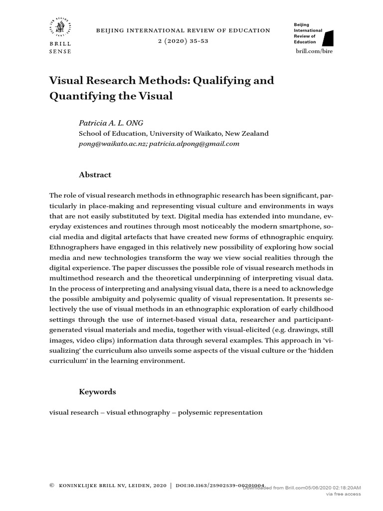 (25902539 - Beijing International Review of Education) Visual Research ...