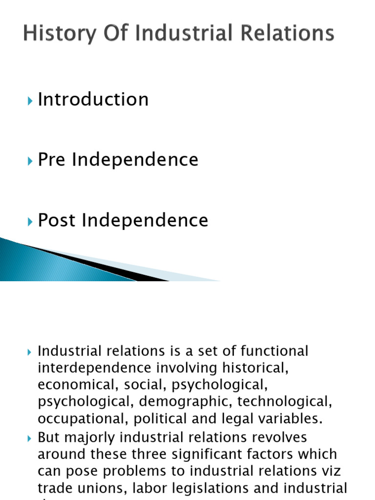 Chapter 1 History Of Industrial Relations Pdf Cost Of Living