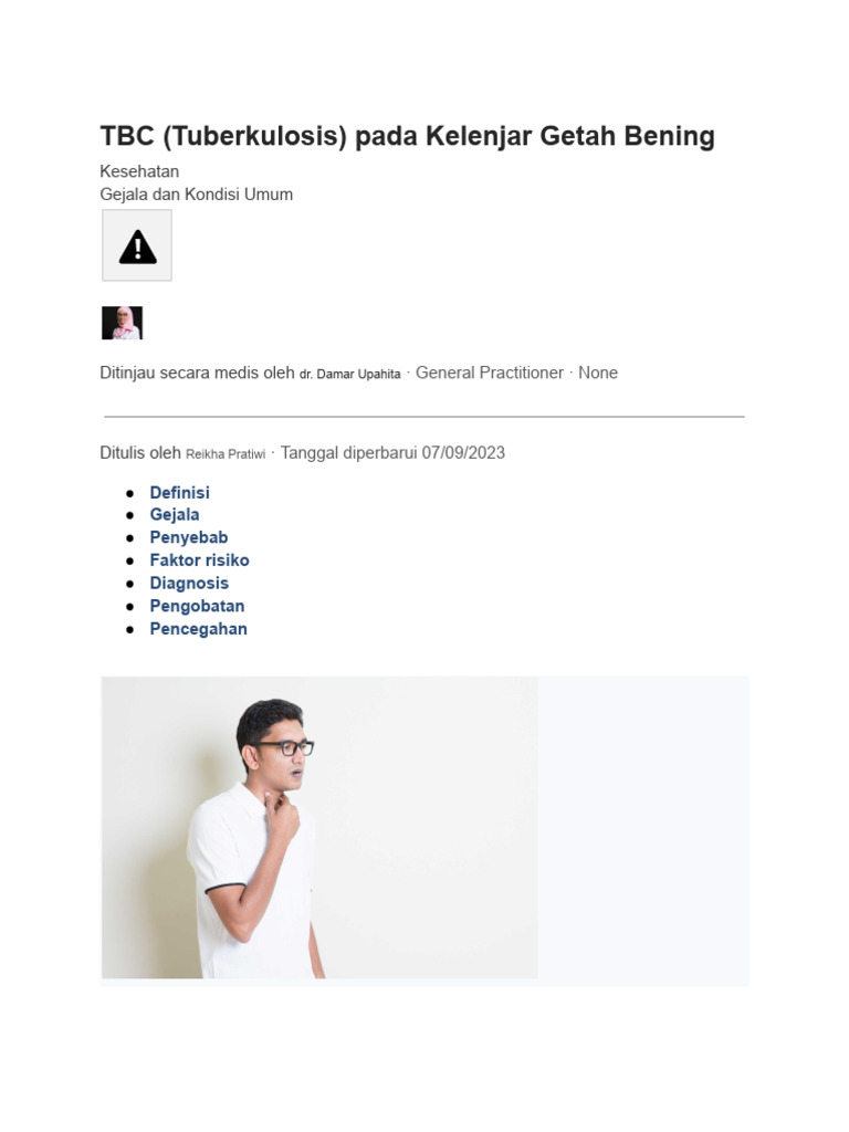 TBC (Tuberkulosis) Pada Kelenjar Getah Bening | PDF | Pengembangan Diri | Kesehatan Holistik
