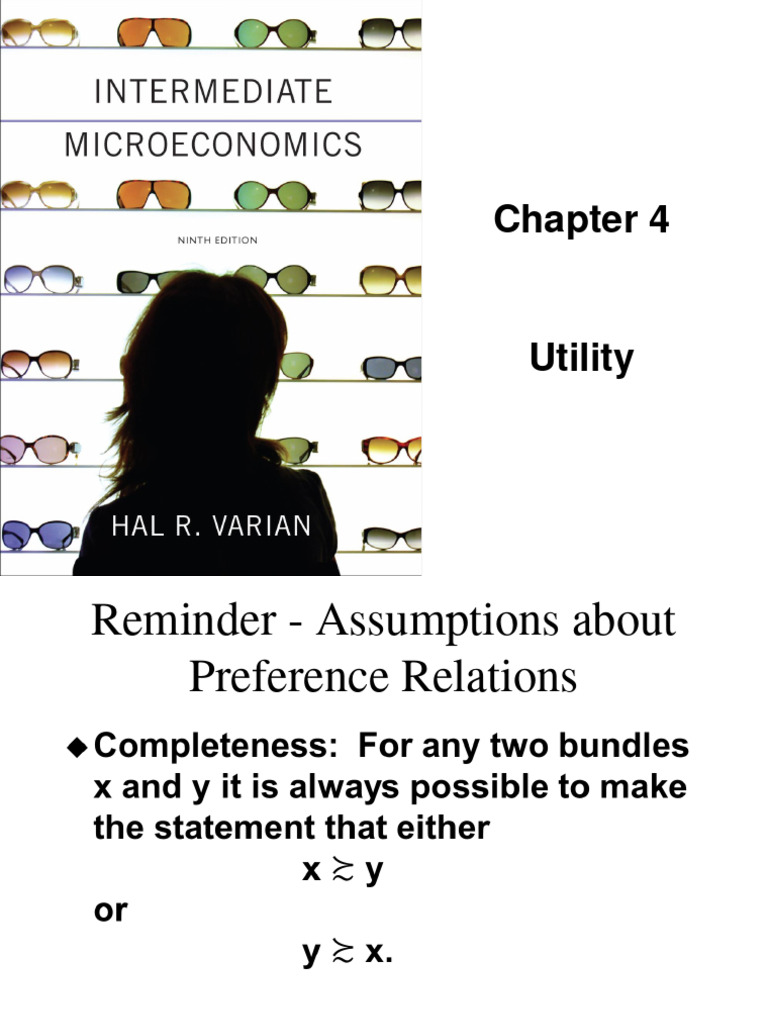 미학 Ch04 Utility | PDF | Utility | Microeconomics