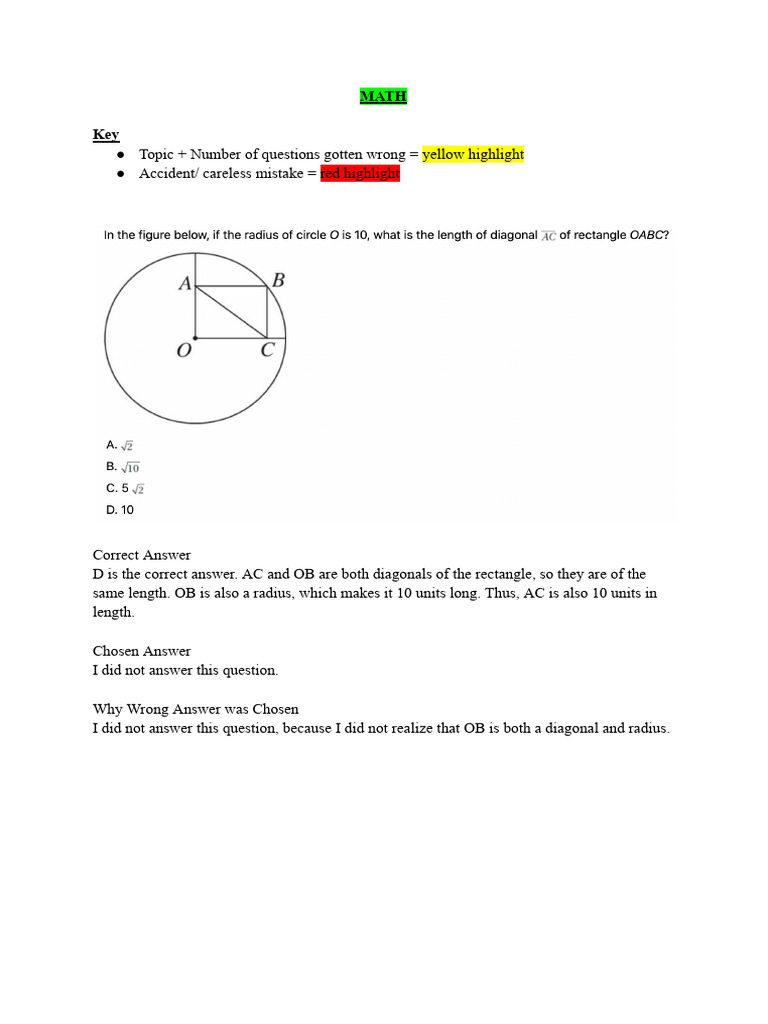 Digital SAT Math Practice Tests and Study Guide Analysis | PDF | Area ...