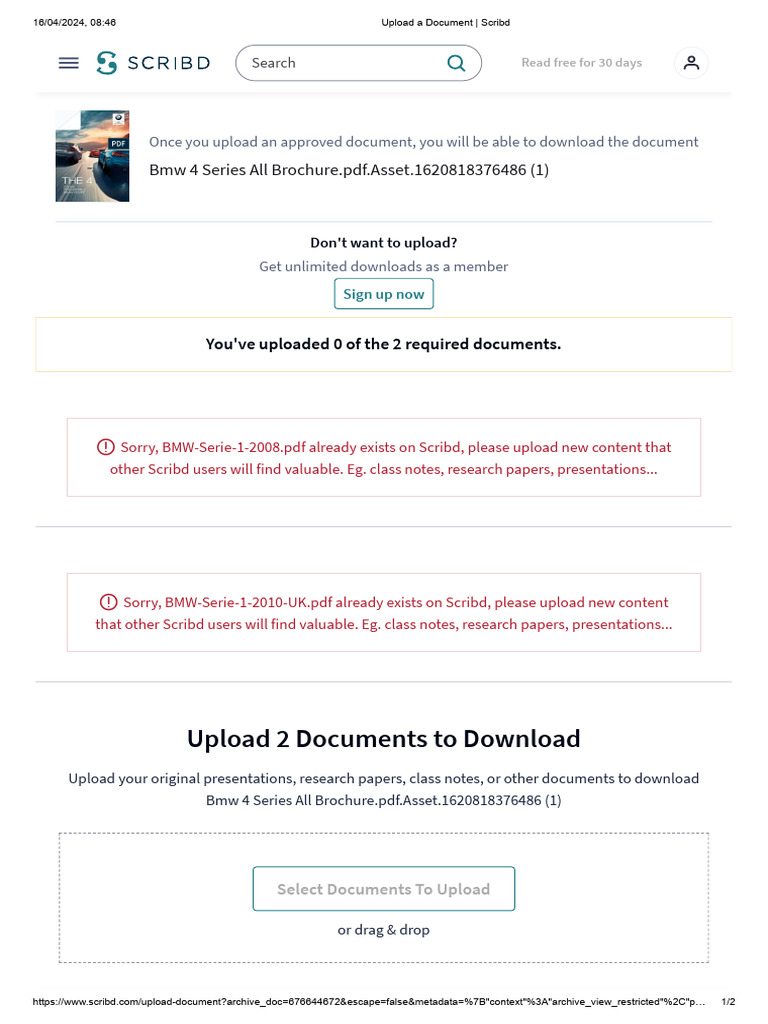 Upload A Document - Scribd | PDF | Scribd | Computing