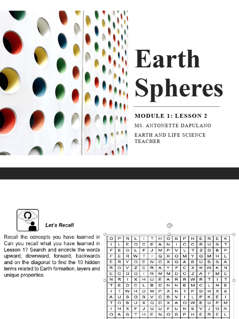 M1 L2 Earth Spheres | PDF | Earth Sciences | Nitrogen