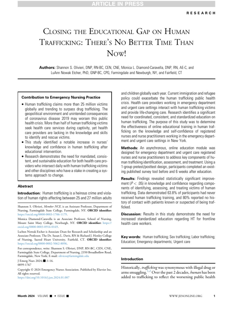 C E G H T: T ' N B T T N !: Losing The Ducational Ap On Uman Rafficking Here S O Etter IME HAN ...