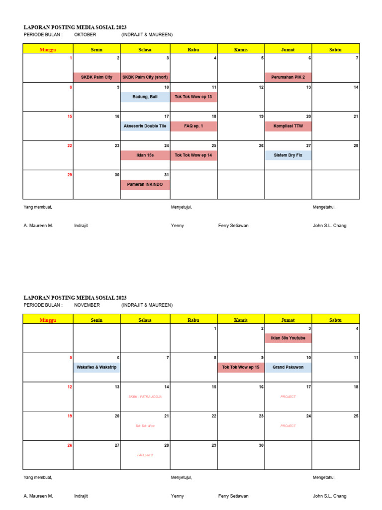 Laporan Posting Socmed Kanmuri | PDF