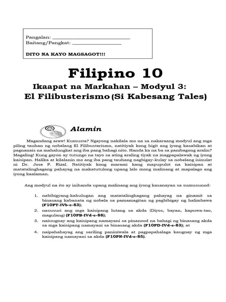 Filipino 10 Q4 M3 Edited | PDF