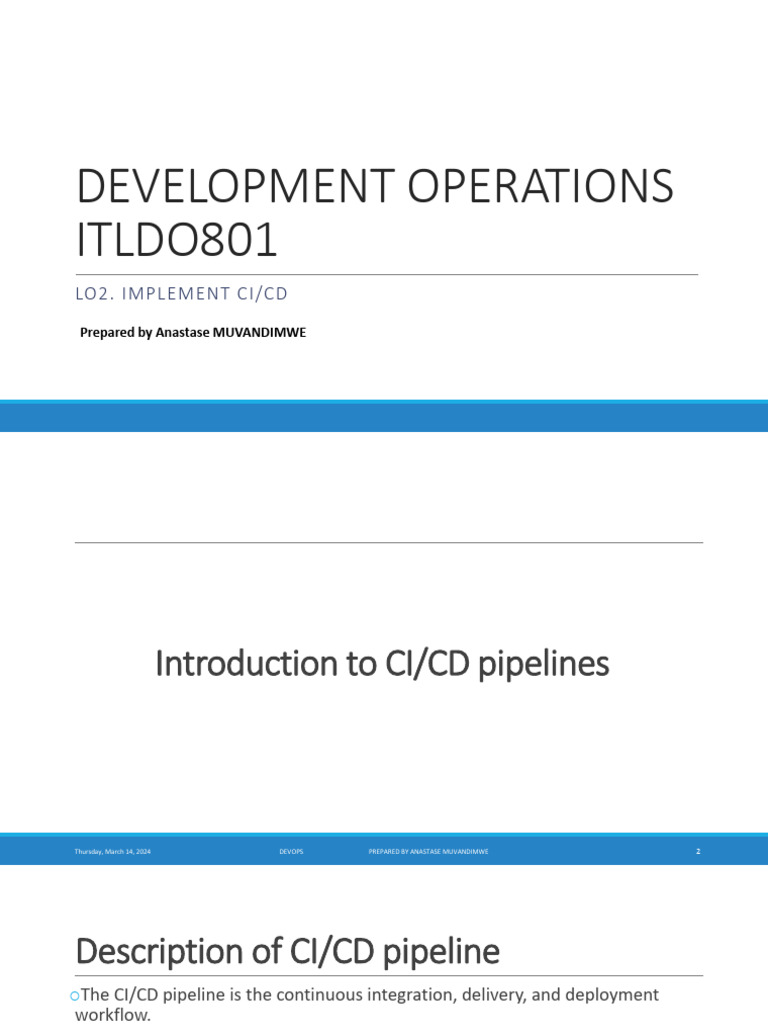 LO2.ImplementCI-CD Pipeline ELearning | PDF | Software Testing ...