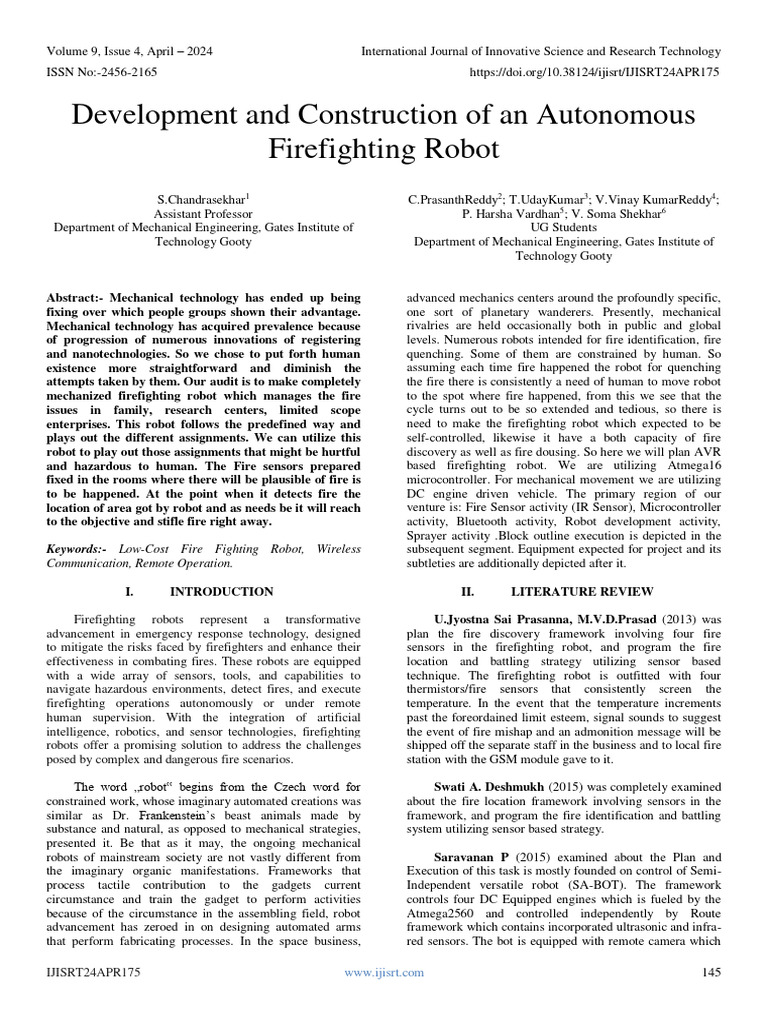 Development and Construction of an Autonomous Firefighting Robot | PDF ... Development and Construction of an Autonomous Firefighting Robot | PDF ...