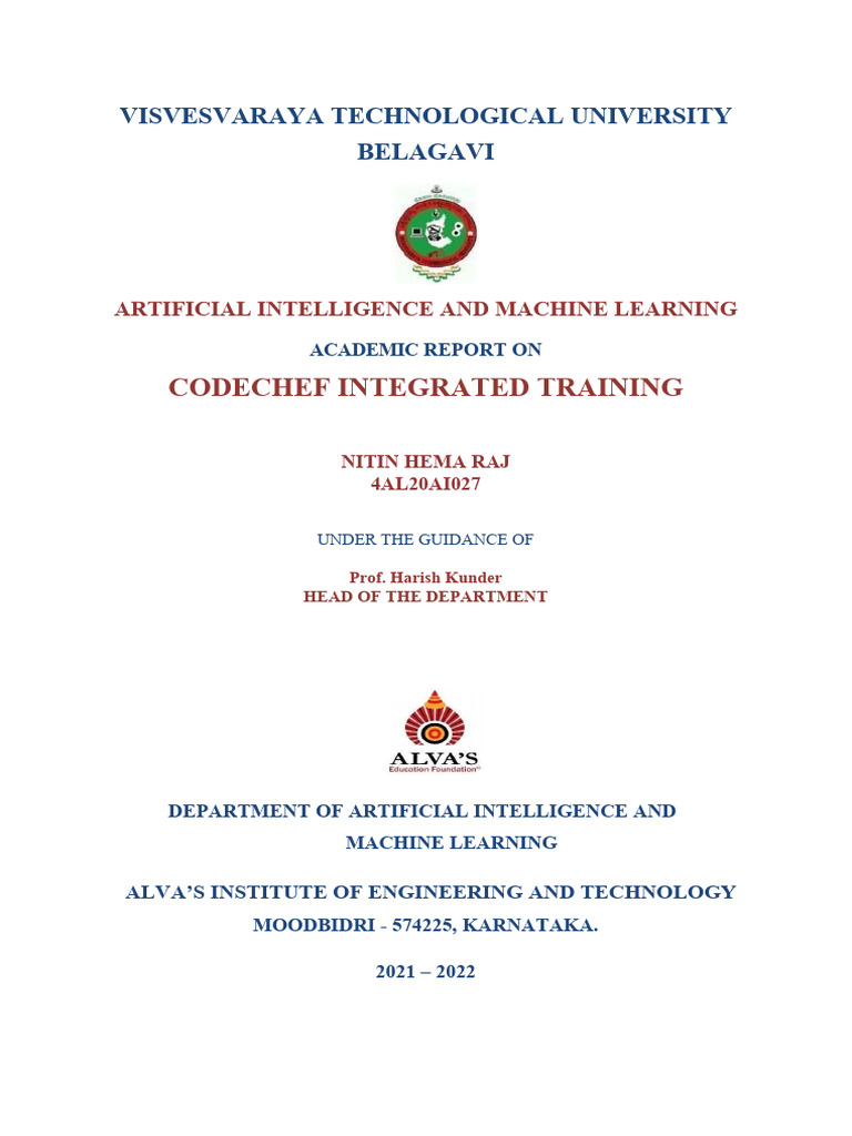 CODECHEF REPORT | PDF | Computer Programming | Computer Engineering