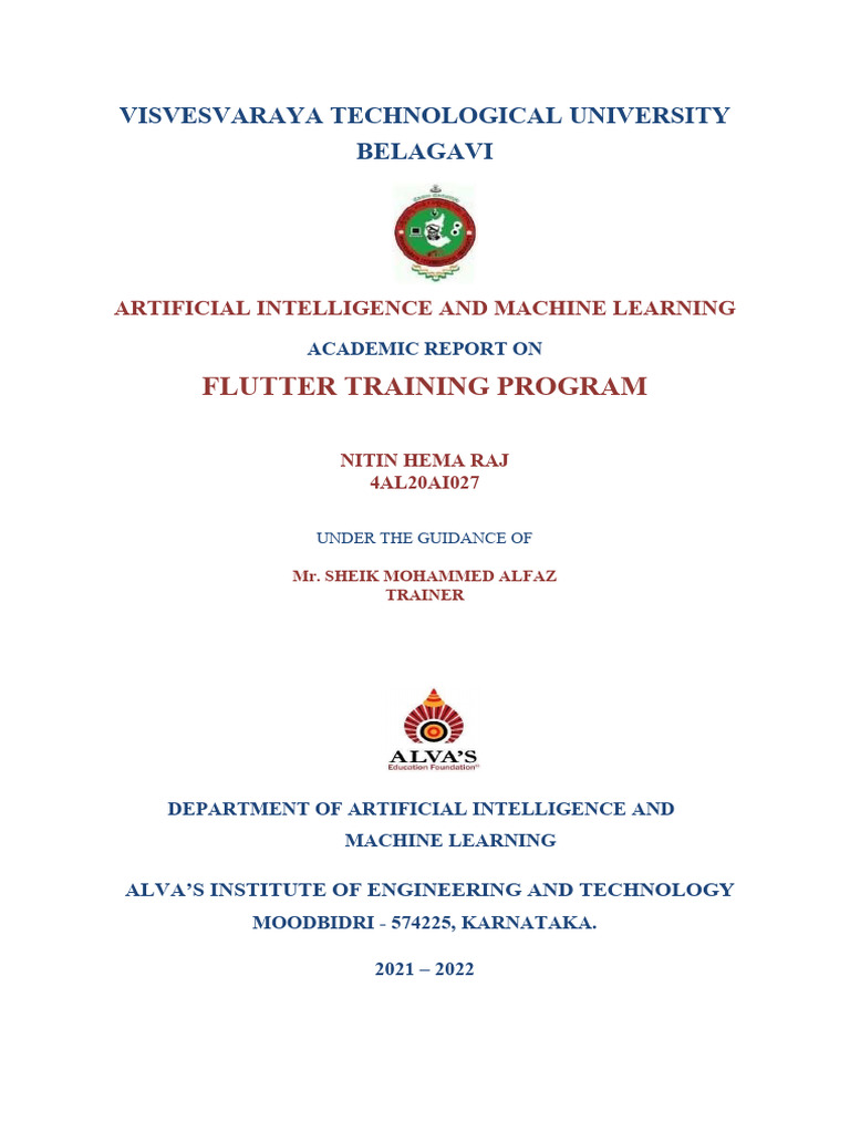 Flutter Training Report | PDF | Computer Engineering | Computing