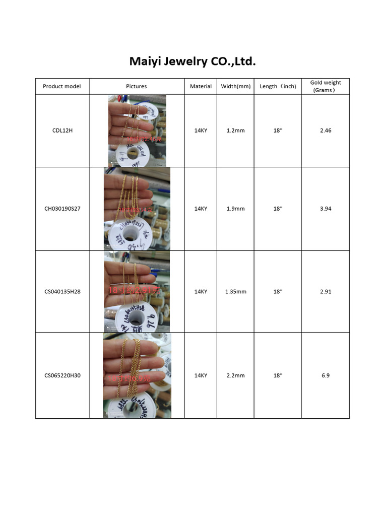 14k solid gold chains catalog | PDF