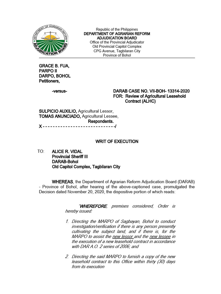 2022-Writ-of-Execution Guide 2 | PDF | Legal Procedure | Separation Of ...