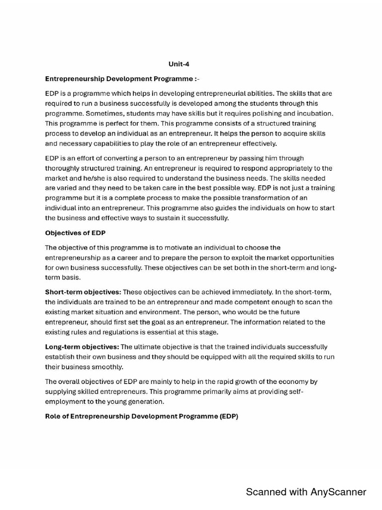 unit-4 Entrepreneurship | PDF