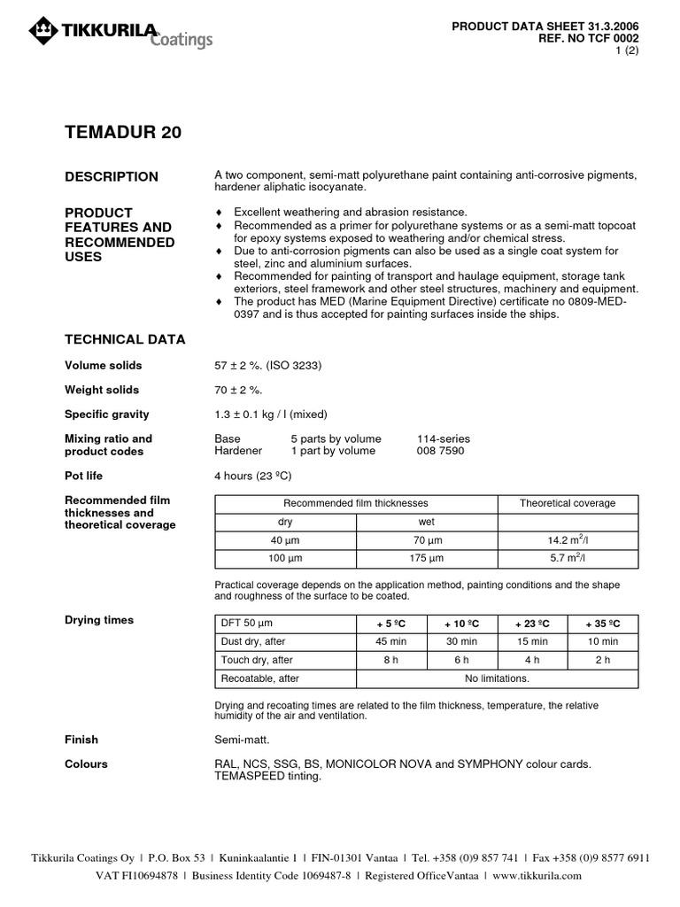 3rd-Temadur 20 | PDF | Paint | Volatile Organic Compound