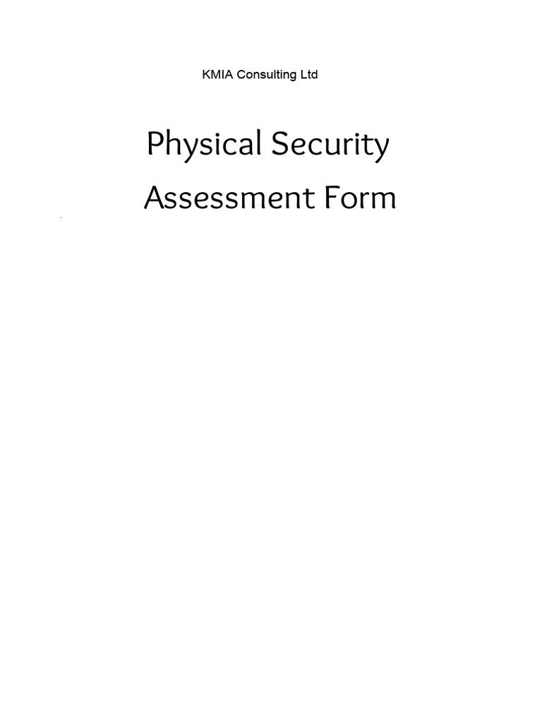 Physical Security Assessment Form KMIA GGEM | PDF | Physical Security ...