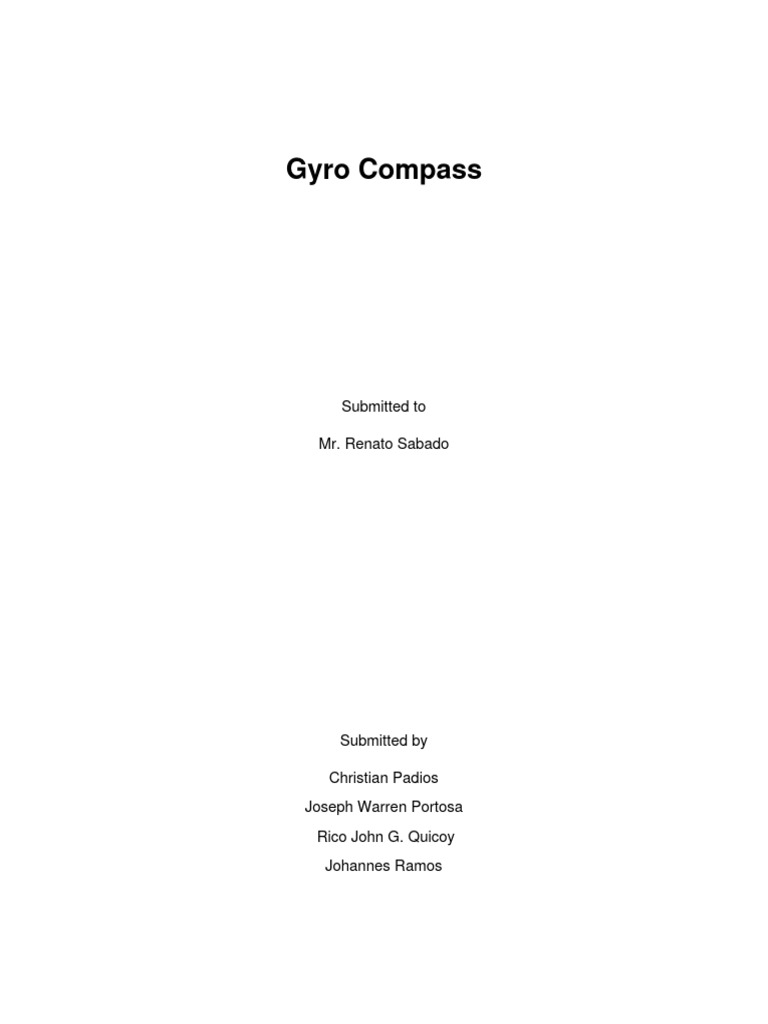 Gyro Compass GROUP 7 | PDF | Gyroscope | Rotation