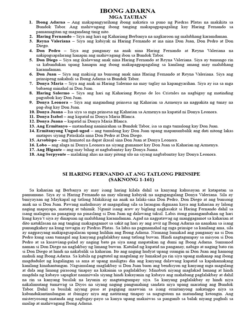 Ibong Adarna Modyul | PDF