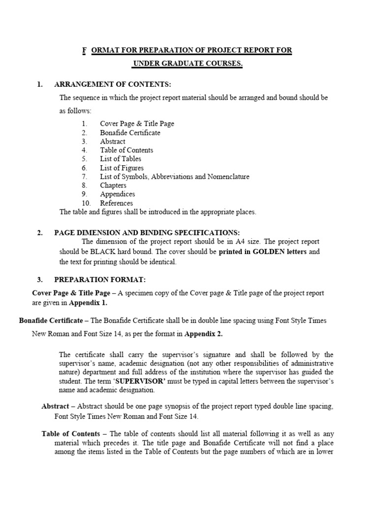 UG Project Report Format and Guidelines | Download Free PDF | Thesis ...