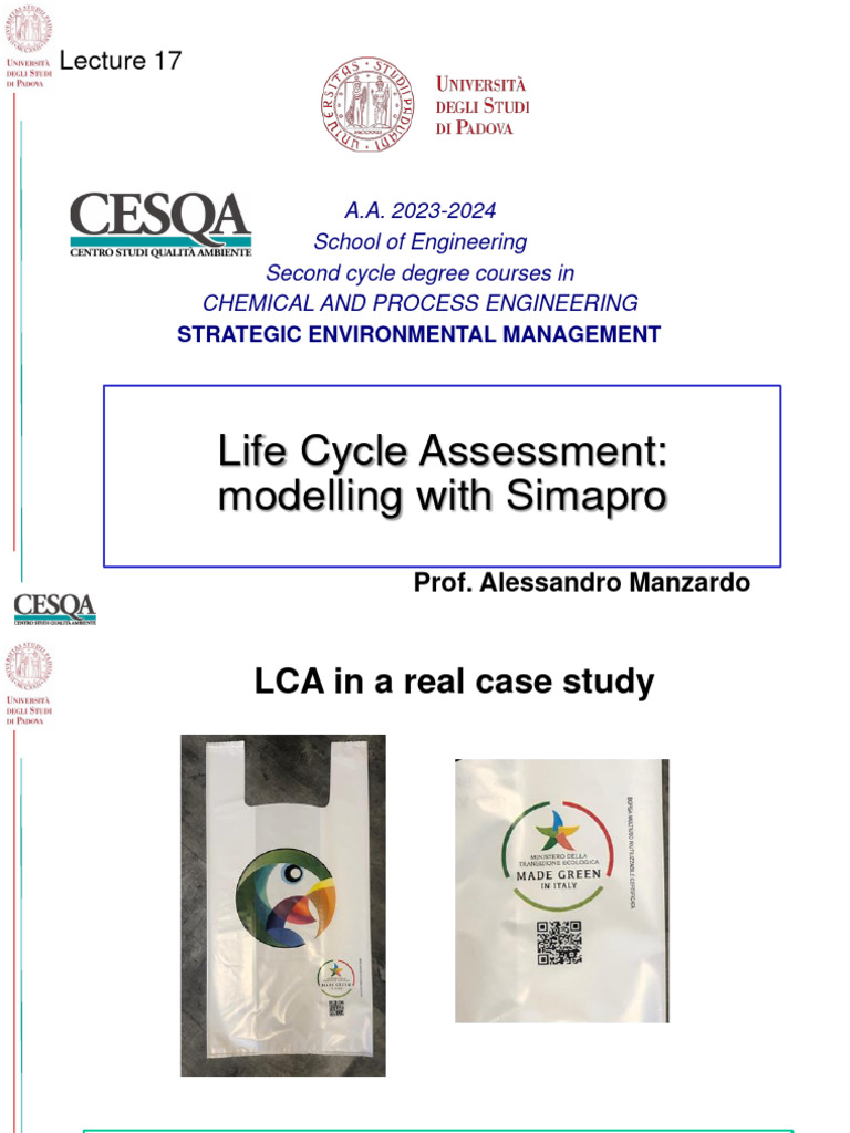 Lecture - 17 - Modelling With Simapro | PDF | Polyethylene | Plastic