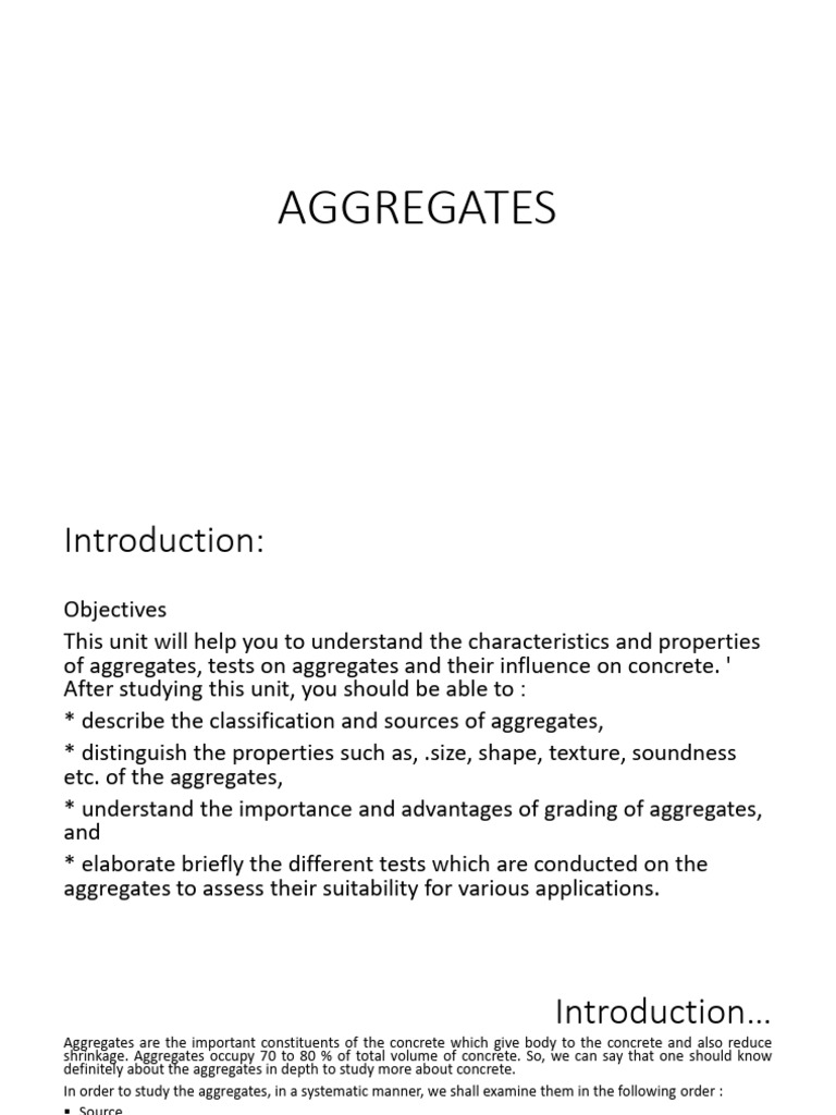 Aggregates 1 | PDF | Construction Aggregate | Concrete