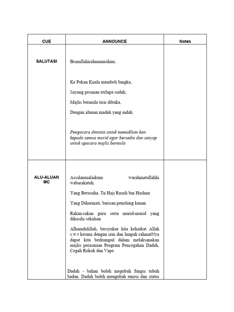 Perasmian Program Pencegahan Dadah | PDF | Pengembangan Diri | Gaya Hidup