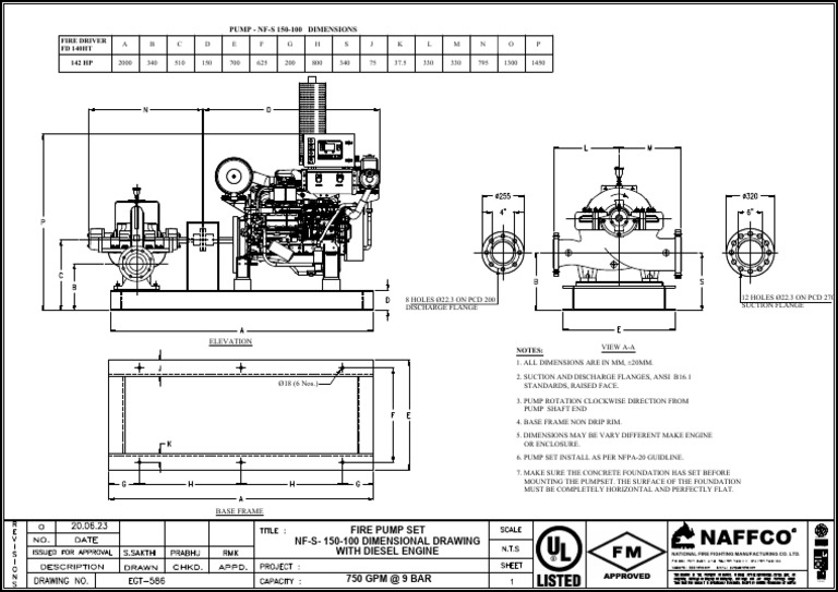 NF-S-150-100-FD140HT, 142HP-EGT-586-Layout1 | PDF | Pump | Mechanical Engineering
