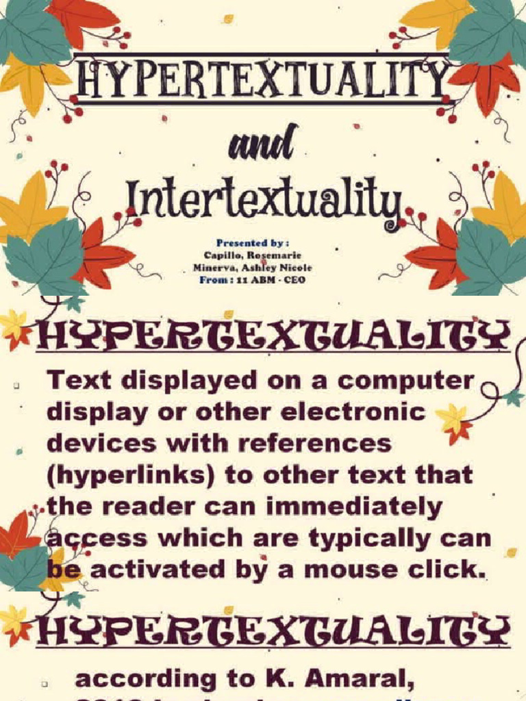 AshleyNicoleMinerva Hypertext Intertext Reading and Writing Skills ...