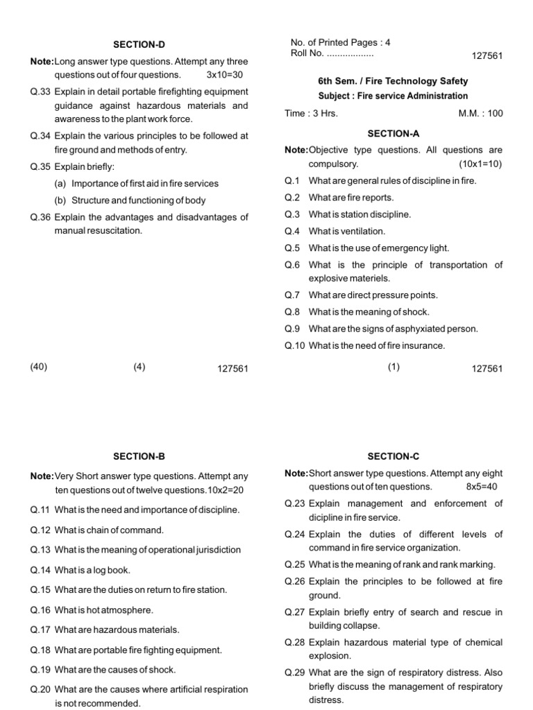 Section D | PDF | Firefighting | Safety